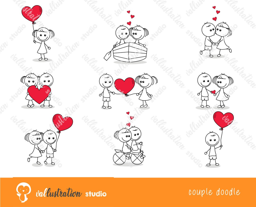 Stick Figure Doodle, Wedding Clipart, Valentine Png, Couple Clipart ...
