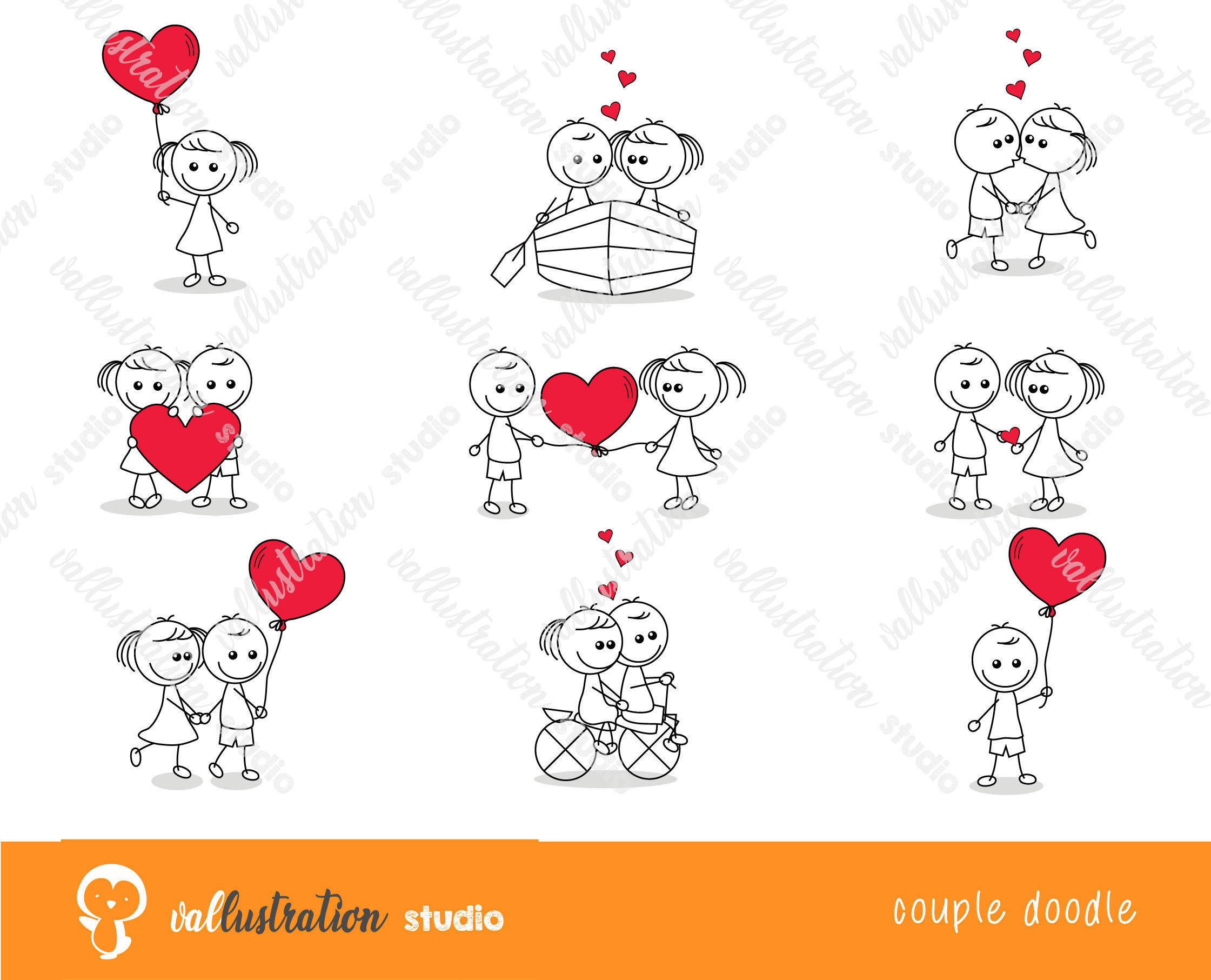 Stick Figure Doodle, Wedding Clipart, Valentine Png, Couple Clipart ...