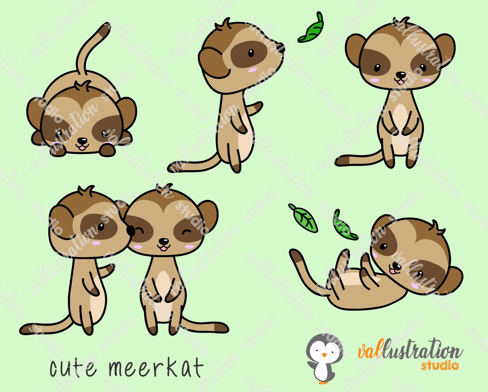 Meerkat Clipart Cute Meerkat Clipart Kawaii Meerkat Clip | Etsy