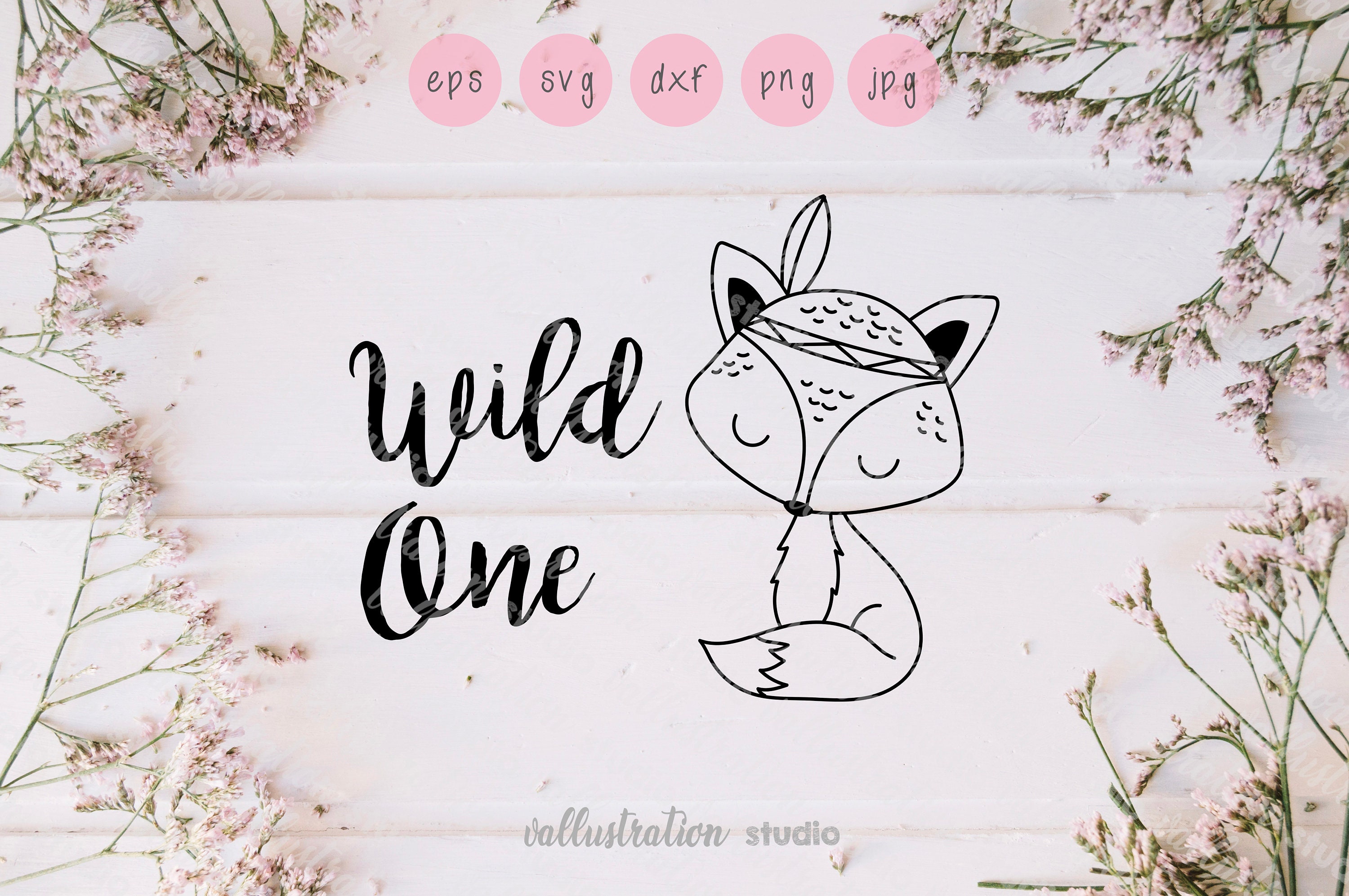 Svg Wild One Fox Fox Doodle Baby Shower EPSDXF Png Jpg - Etsy