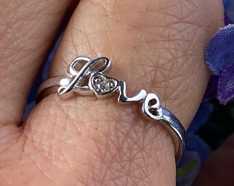 Silver Love Ring - Etsy