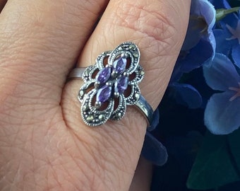 925 Marcasite Ring | Etsy