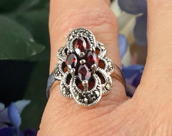 925 Marcasite Ring | Etsy