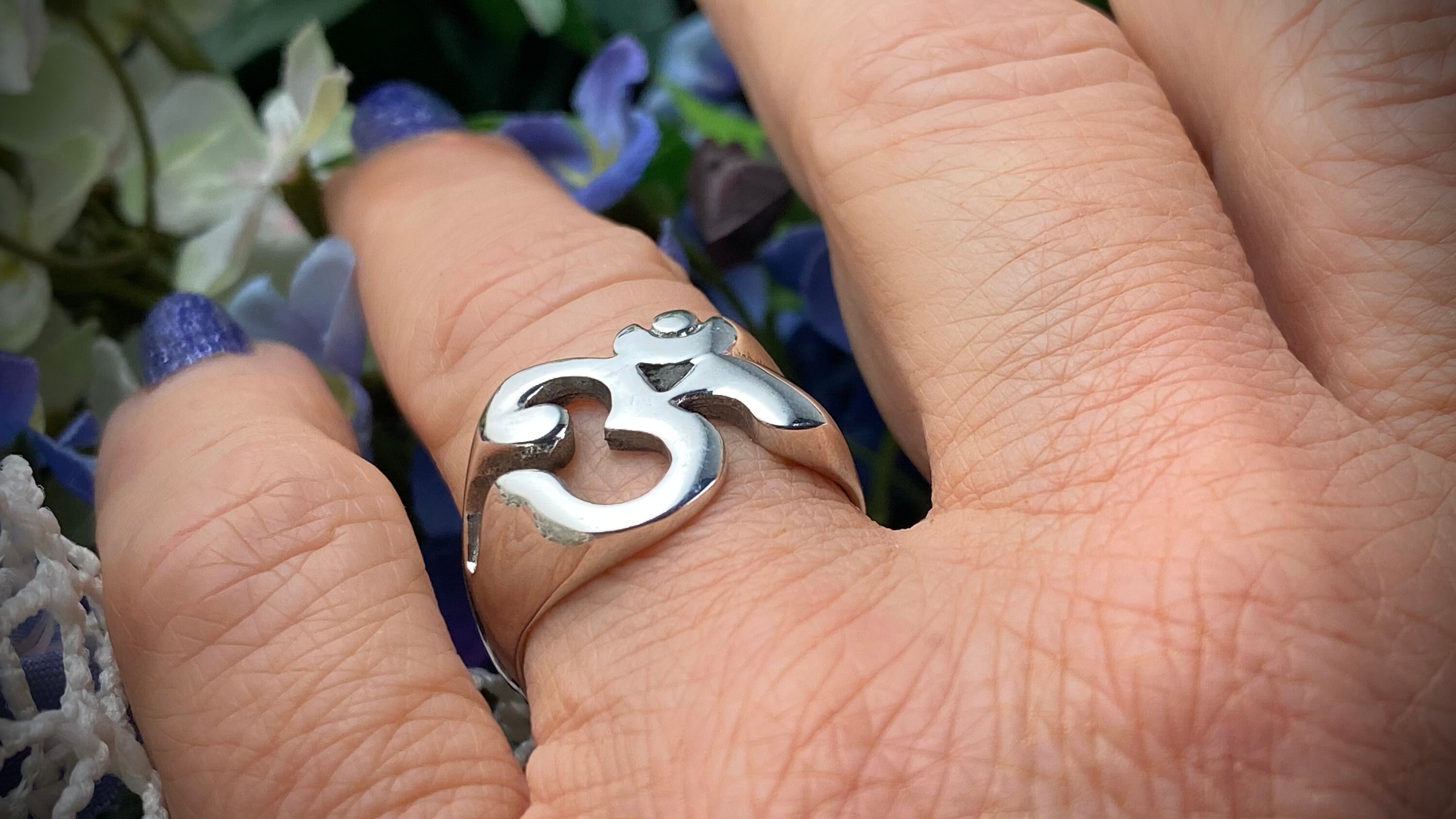 Sterling Silver 925 OM Symbol Ring Size 8 - Etsy