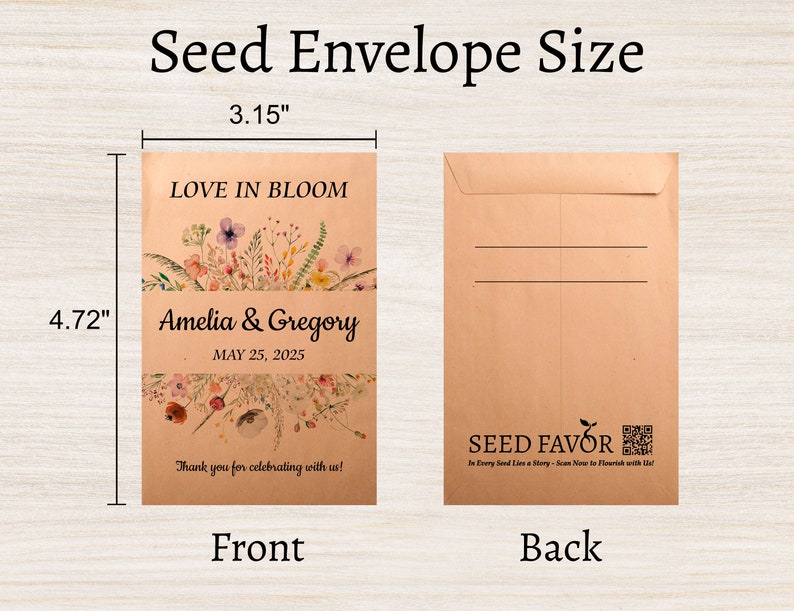 Personalized Seed Packets Let Love Grow Wildflower With Seeds Wedding ...