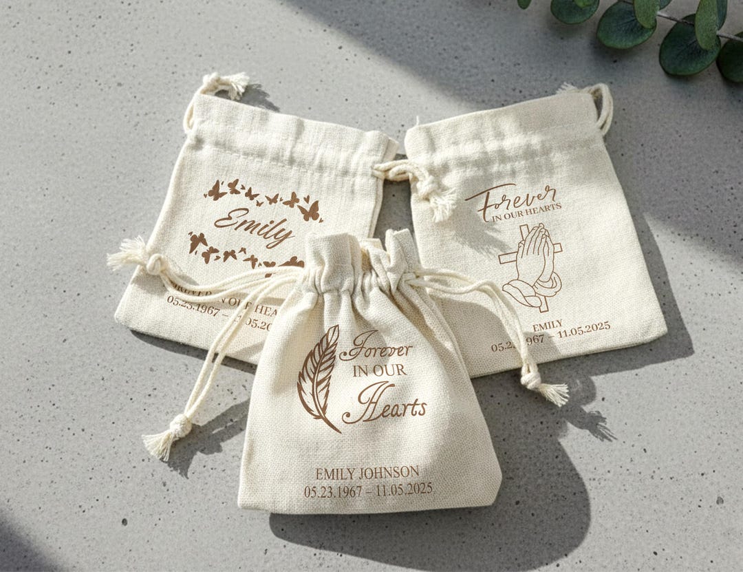 Custom in Loving Memory Celebration of Life Favor Bags, Personalized ...