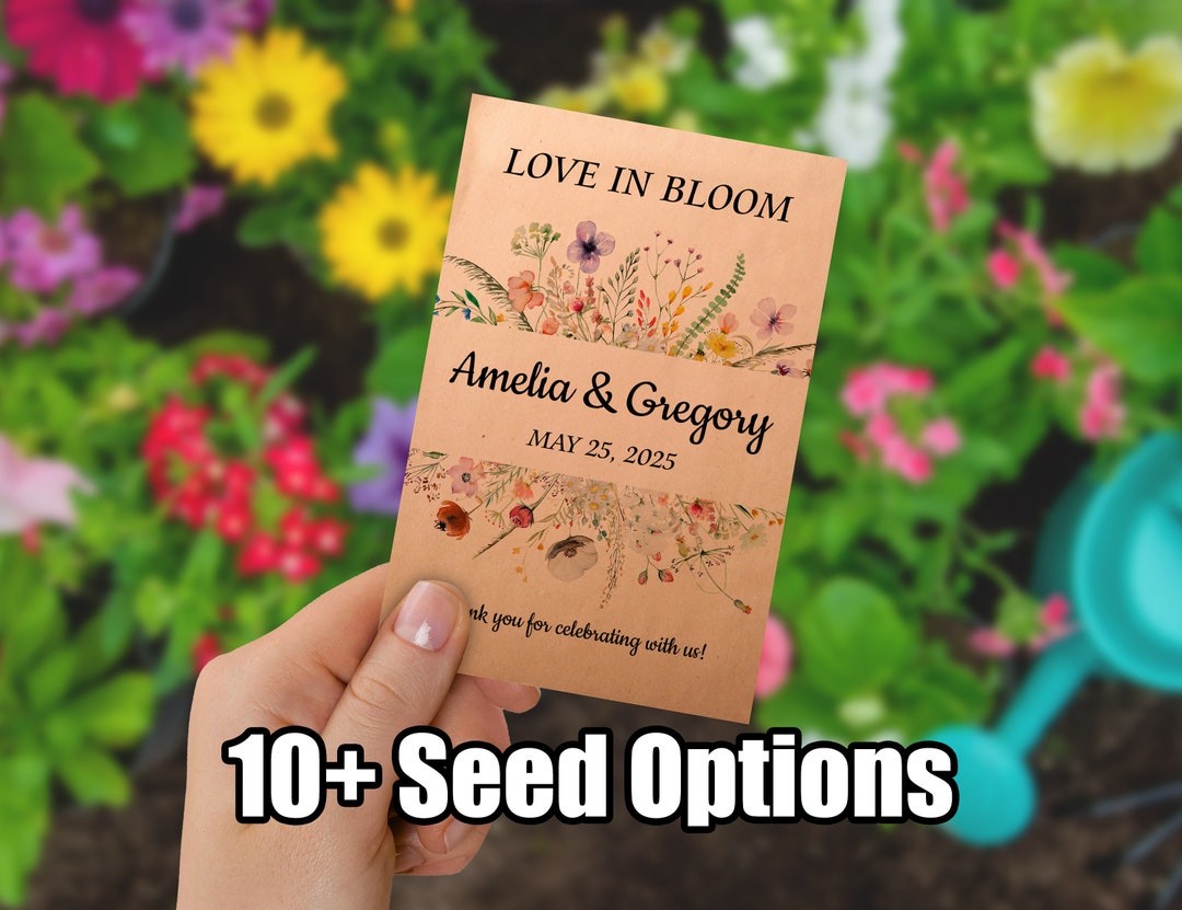 Personalized Seed Packets Let Love Grow Wildflower With Seeds Wedding Favors for Bridal Shower ...