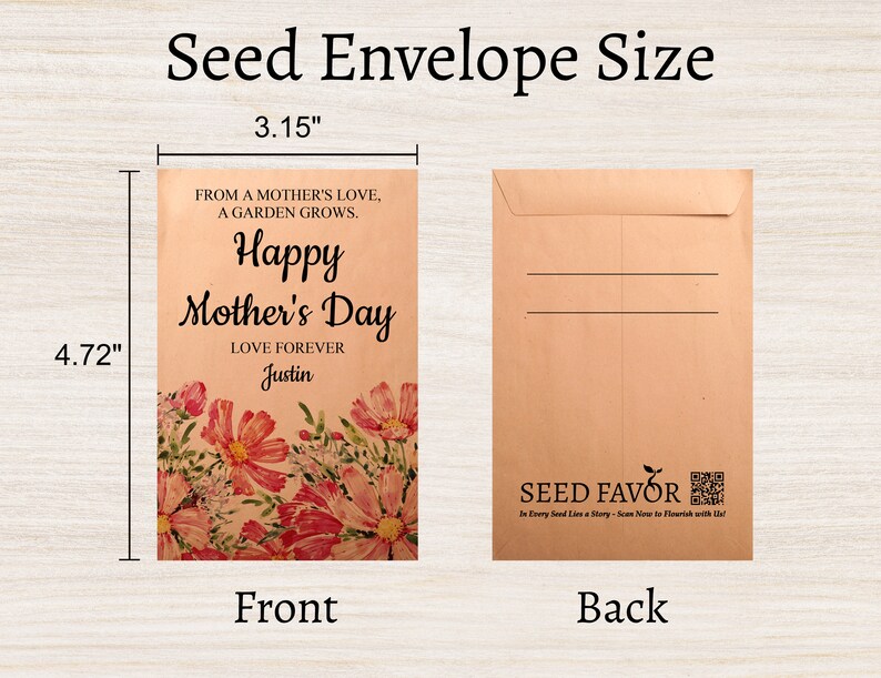 Personalized Mother's Day Party Favor/mother's Day Gifts/seed Packets ...