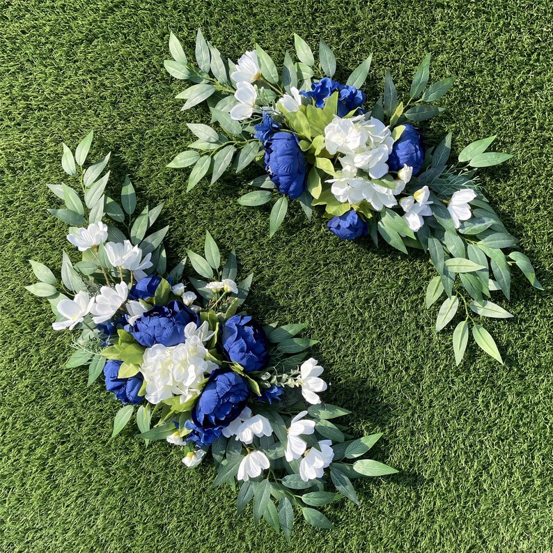 Wedding Arch Flowers 2pcs Set Royal Blue Peony Floral Swags - Etsy