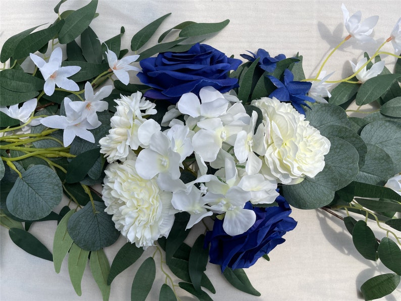 Eucalyptus Garland,wedding Arch Flowers, 6FT Artificial Royal Blue Rose ...