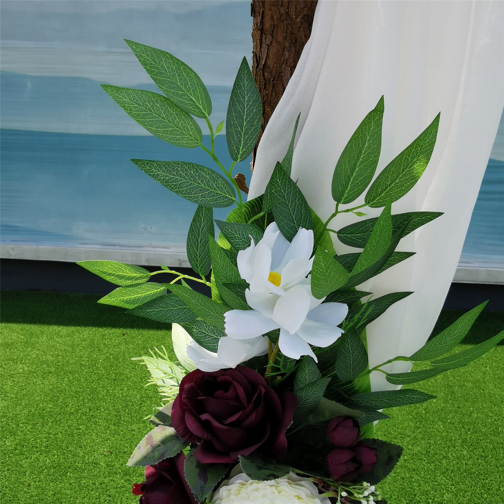 Wedding Arch FlowersPurple Red Corner Floral Swags | Etsy