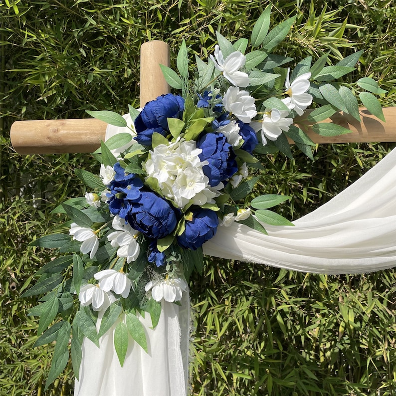 Wedding Arch Flowers 2pcs Set Royal Blue Peony Floral Swags - Etsy