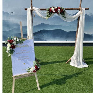 Floral Swags for Wedding Ceremony Sign, Rose Decorative Wedding Arch ...