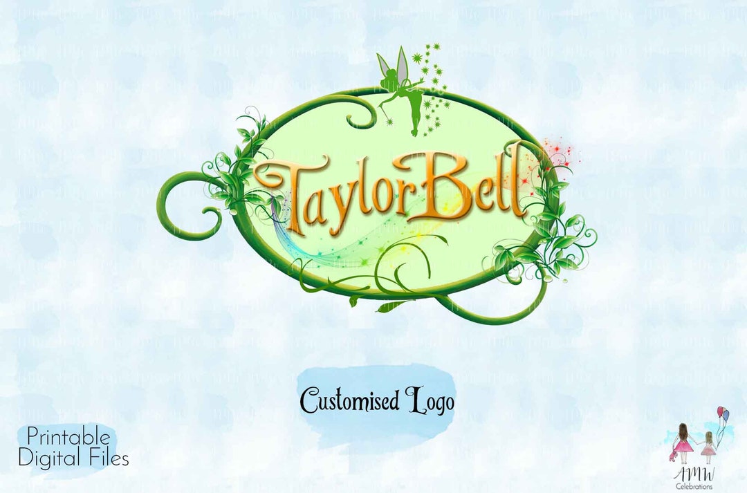 DIGITAL FILE: Personalised "tinkerbell" Logo - Etsy