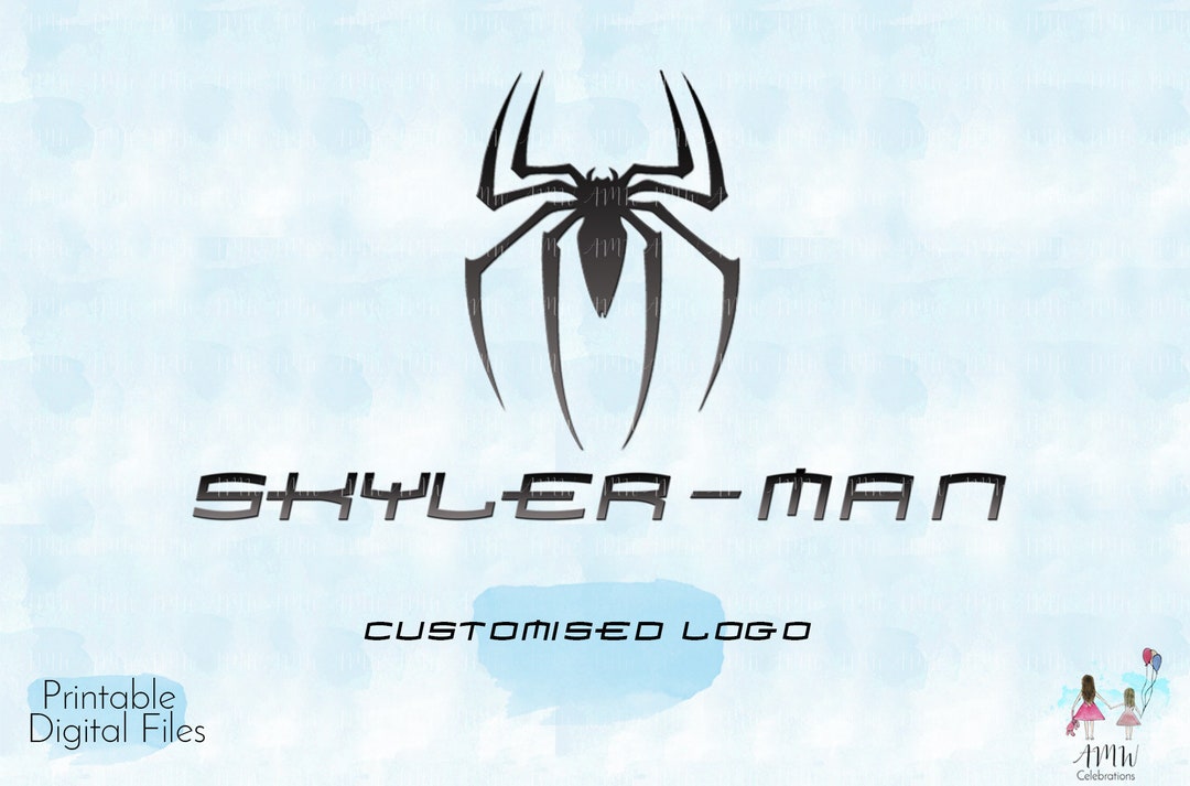 DIGITAL FILE: Personalised "spiderman" Logo - Etsy