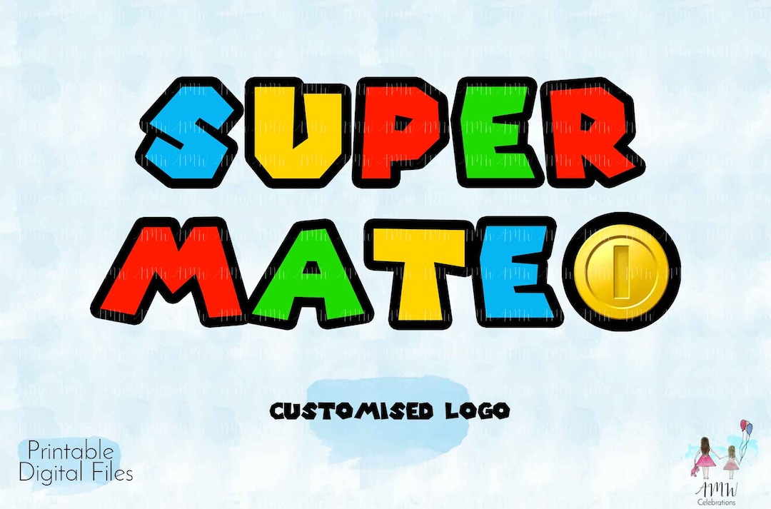 DIGITAL FILE: Personalised "super Mario" Logo - Etsy