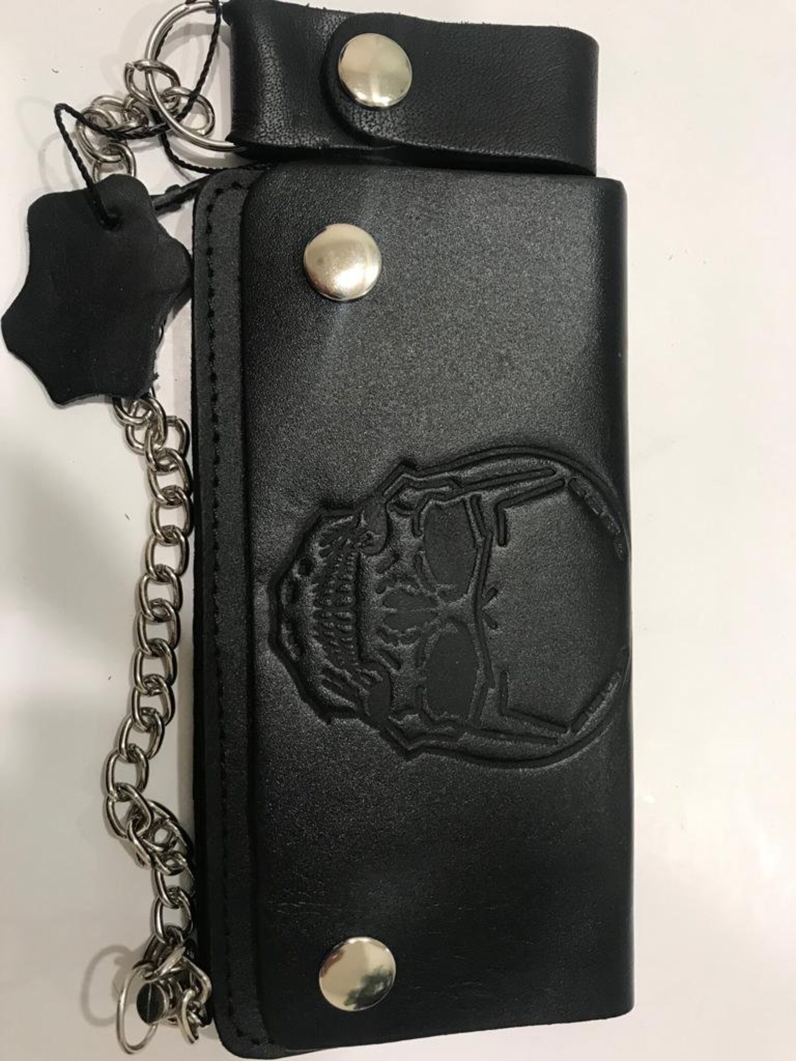 Genuine-leather-motorcycle Trucker-chain-wallet-inside-zipper - Etsy