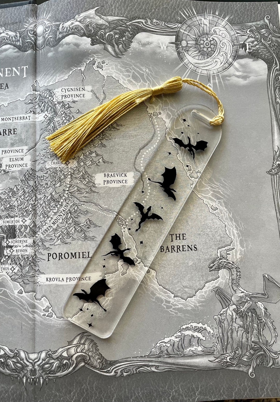 Black Dragon Acrylic Bookmark, Acrylic Bookmark, Bookmarks, Gifts for ...