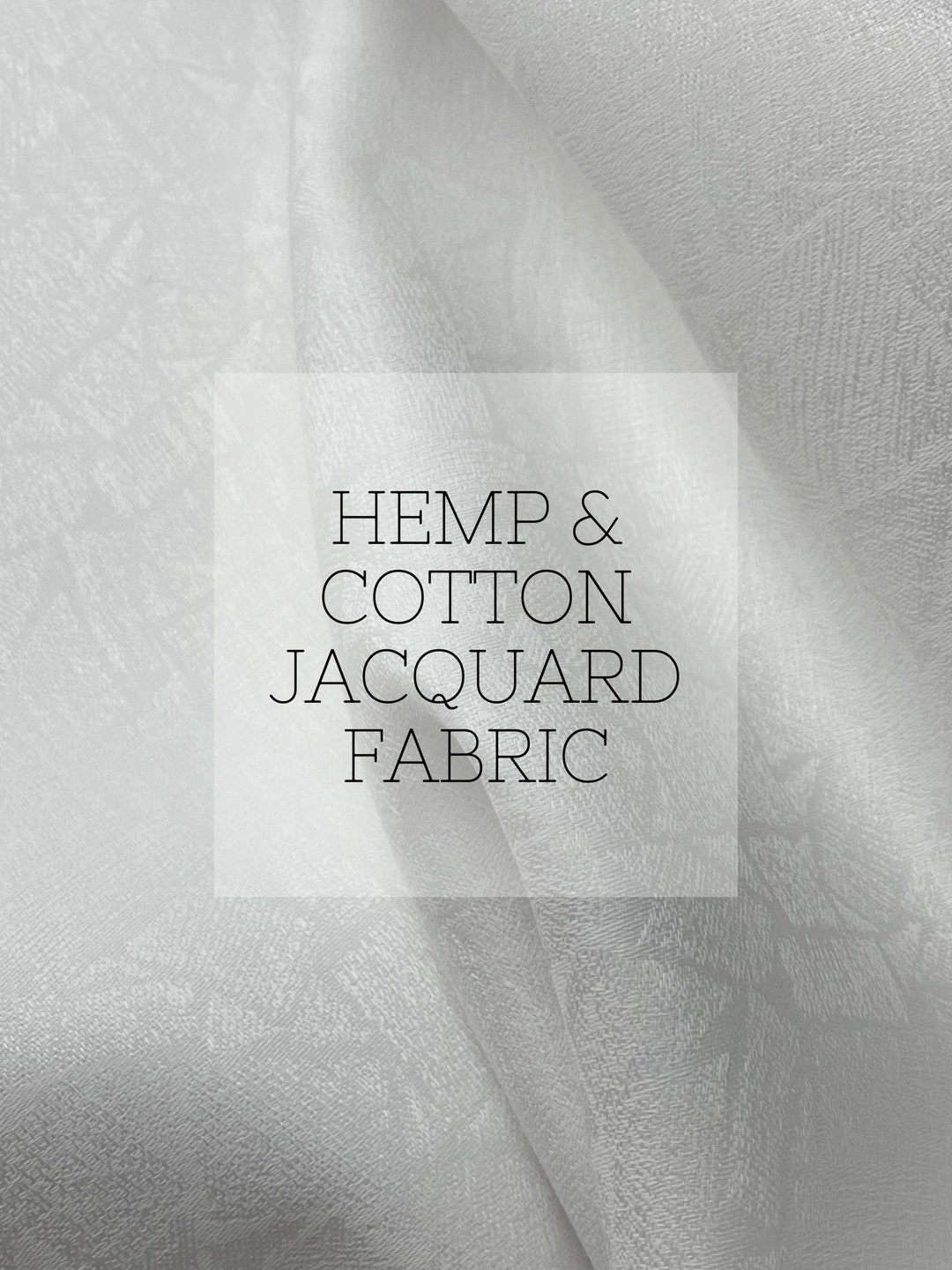 Hemp & Cotton Jacquard (stone) Fabric - 140 GSM / 4.25 Oz - Natural ...
