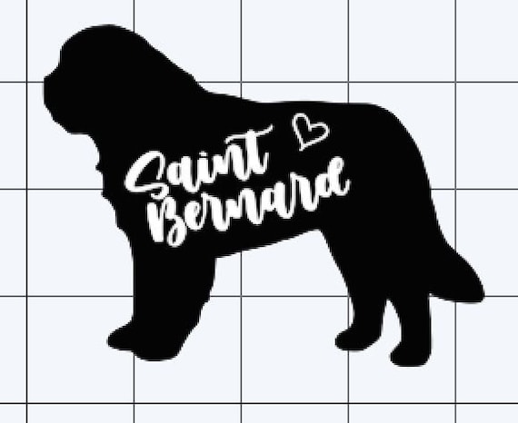 Saint Bernard Silhouette Decal | Etsy