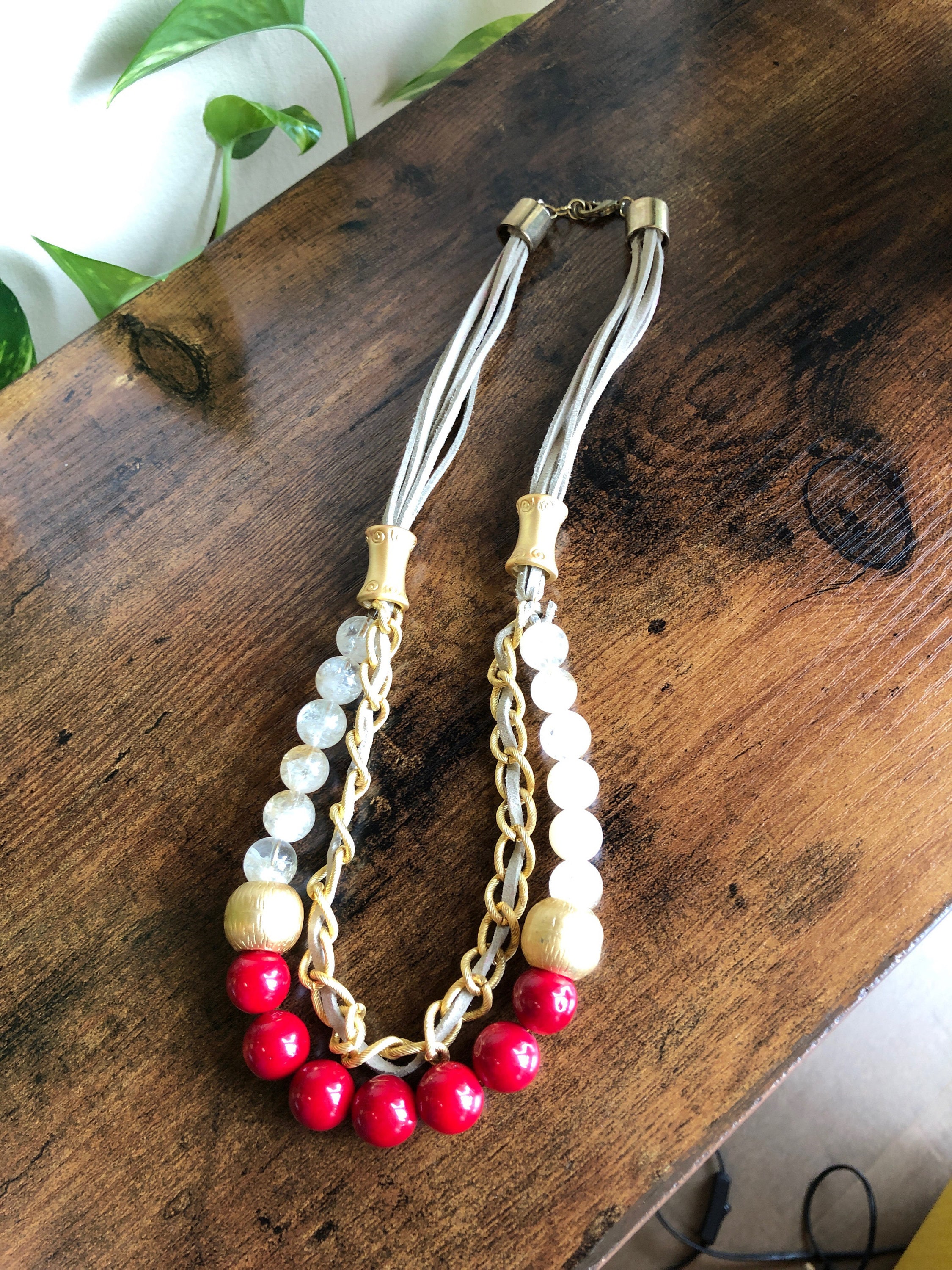 Chunky Gemstone Statement Necklace - Etsy