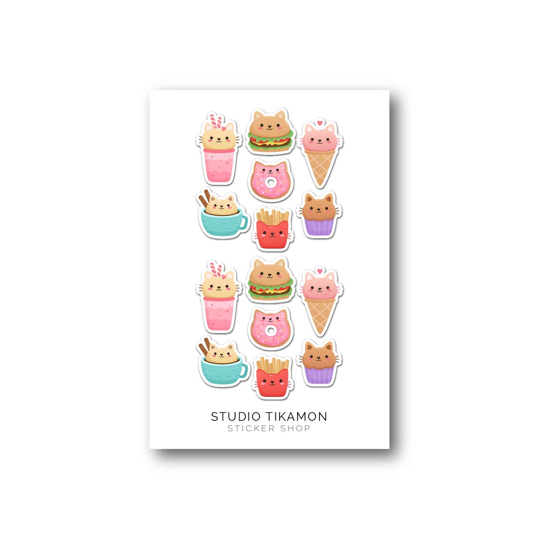Kawaii Cat Cafe Stickers - Etsy
