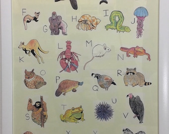 Spanish Animal Alphabet Poster - Etsy
