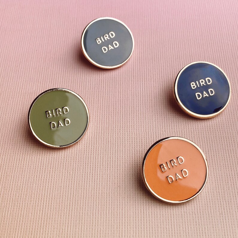 Bird Dad Premium Enamel Pin Olive Green | Etsy