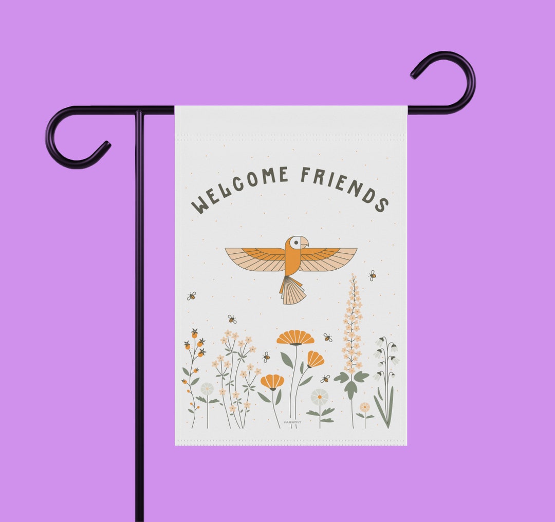 Welcome Friends Flag, 2-sided, 18" or 32" - Etsy