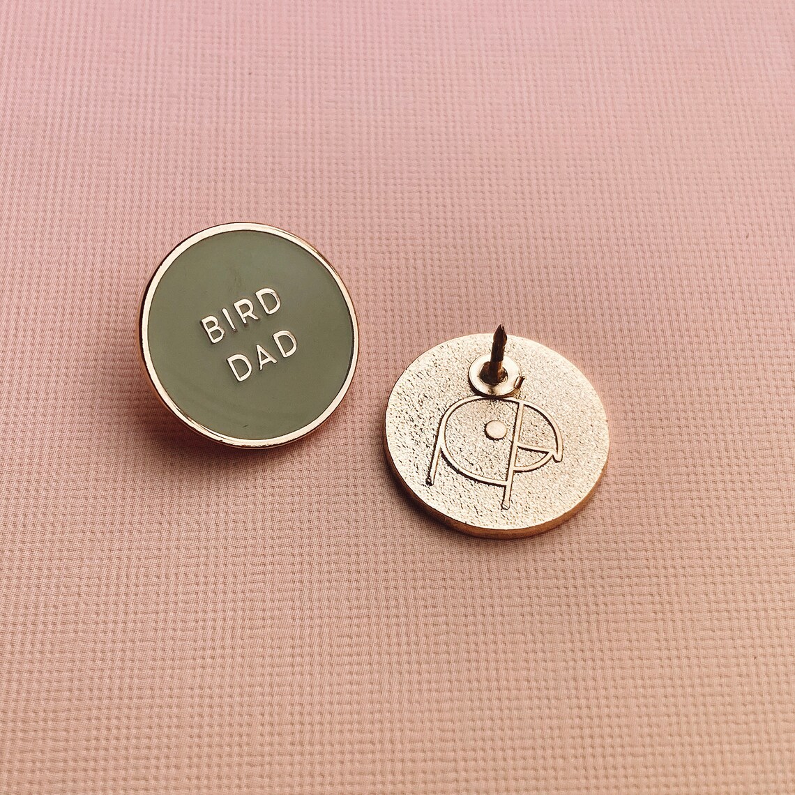 Bird Dad - Premium Enamel Pin - Olive Green - Etsy