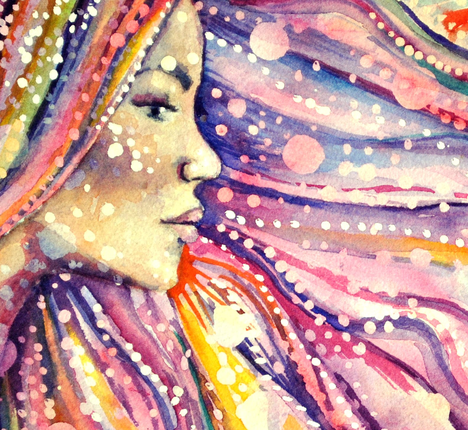Goddess Shekinah Watercolour Art Print, Spiritual Art Print, Rainbow ...