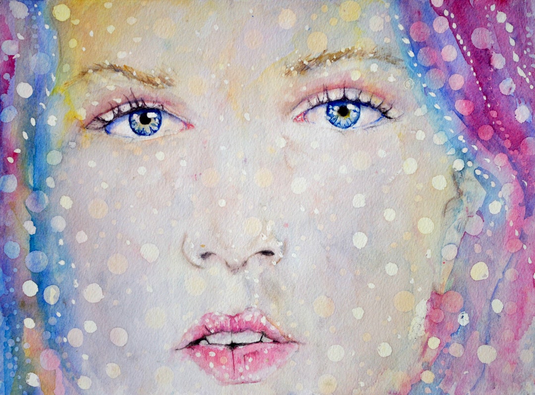 Impresión artística de pintura en acuarela de la diosa Astrea ...