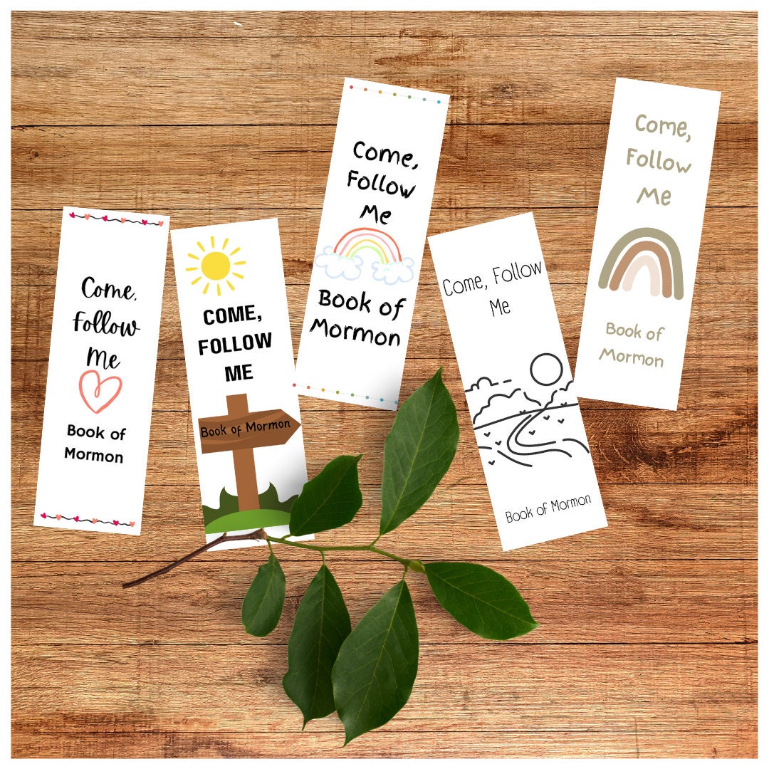 Printable Come, Follow Me Bookmarks assorted Designs Book of Mormon ...