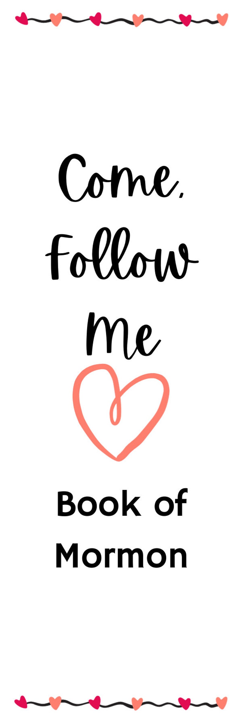 Printable Come, Follow Me Bookmarks assorted Designs Book of Mormon ...
