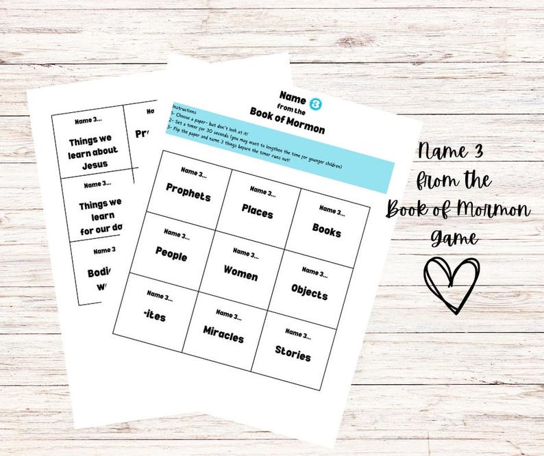 Book of Mormon Game Bundle. Use in Your Sunday School, Youth and Family ...