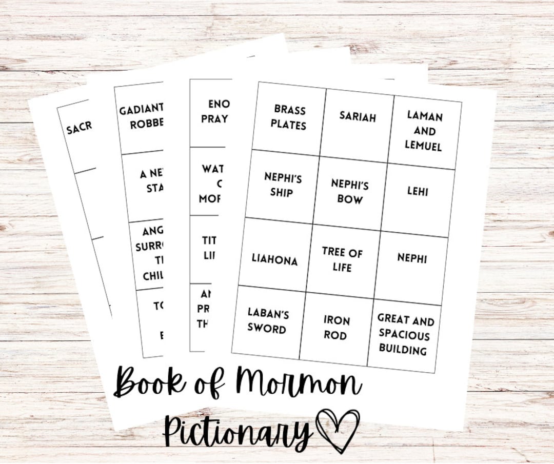 Book of Mormon Pictionary Game - Etsy