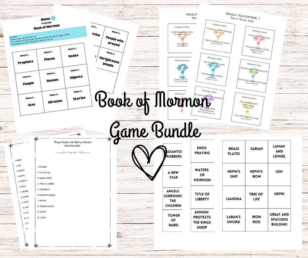 Book of Mormon Game Bundle. Use in Your Sunday School, Youth and Family ...