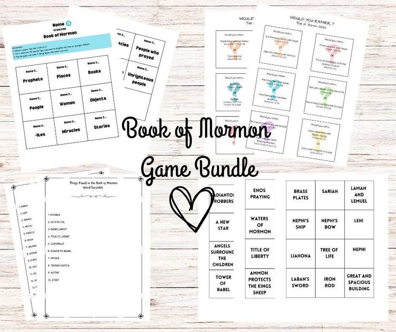 Book of Mormon Game Bundle. Use in Your Sunday School, Youth and Family ...