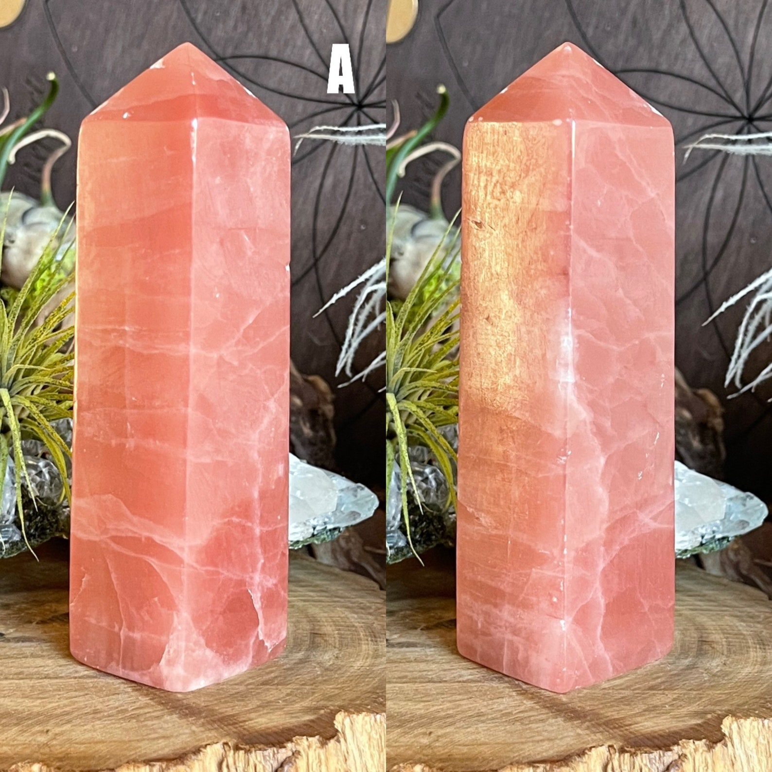 Natural Rose Calcite Towers. Healing Reiki Chakras - Etsy