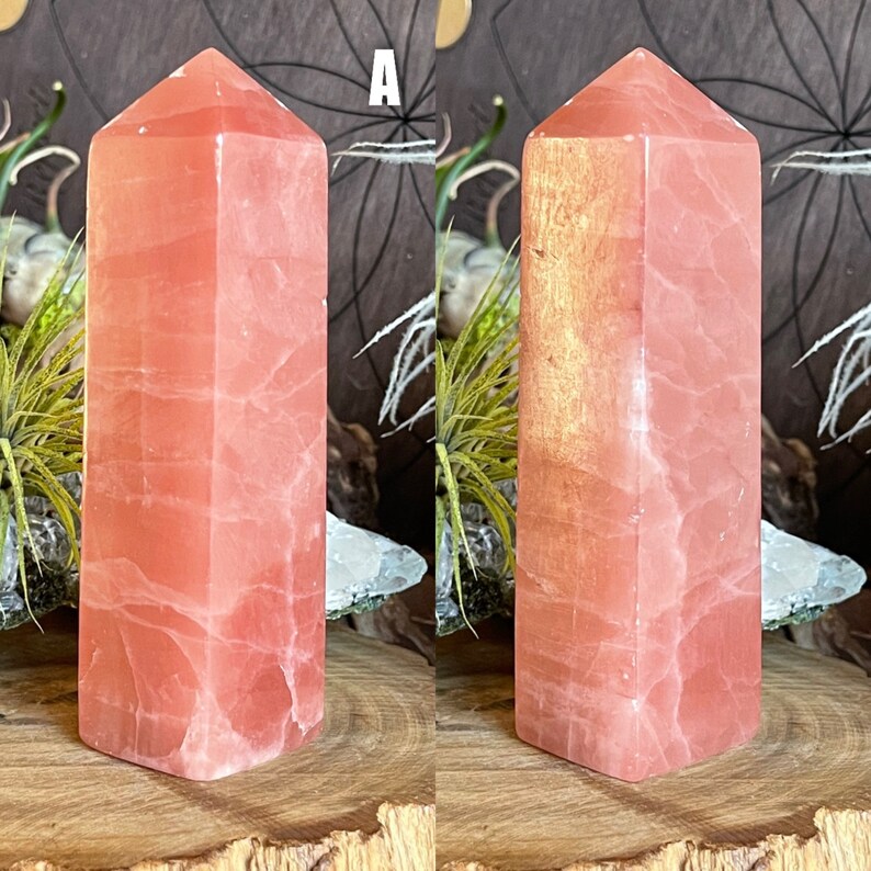 Natural Rose Calcite Towers. Healing Reiki Chakras - Etsy