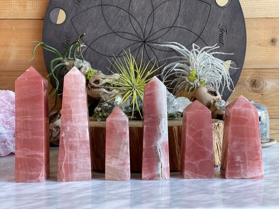 Natural Rose Calcite Towers. Healing Reiki Chakras - Etsy