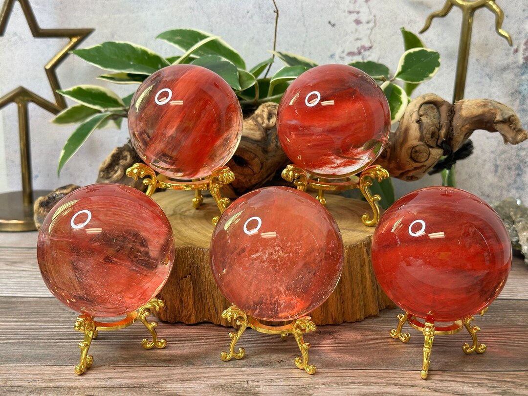 Cherry Quartz Sphere: Man Made Crystal Healing - Etsy