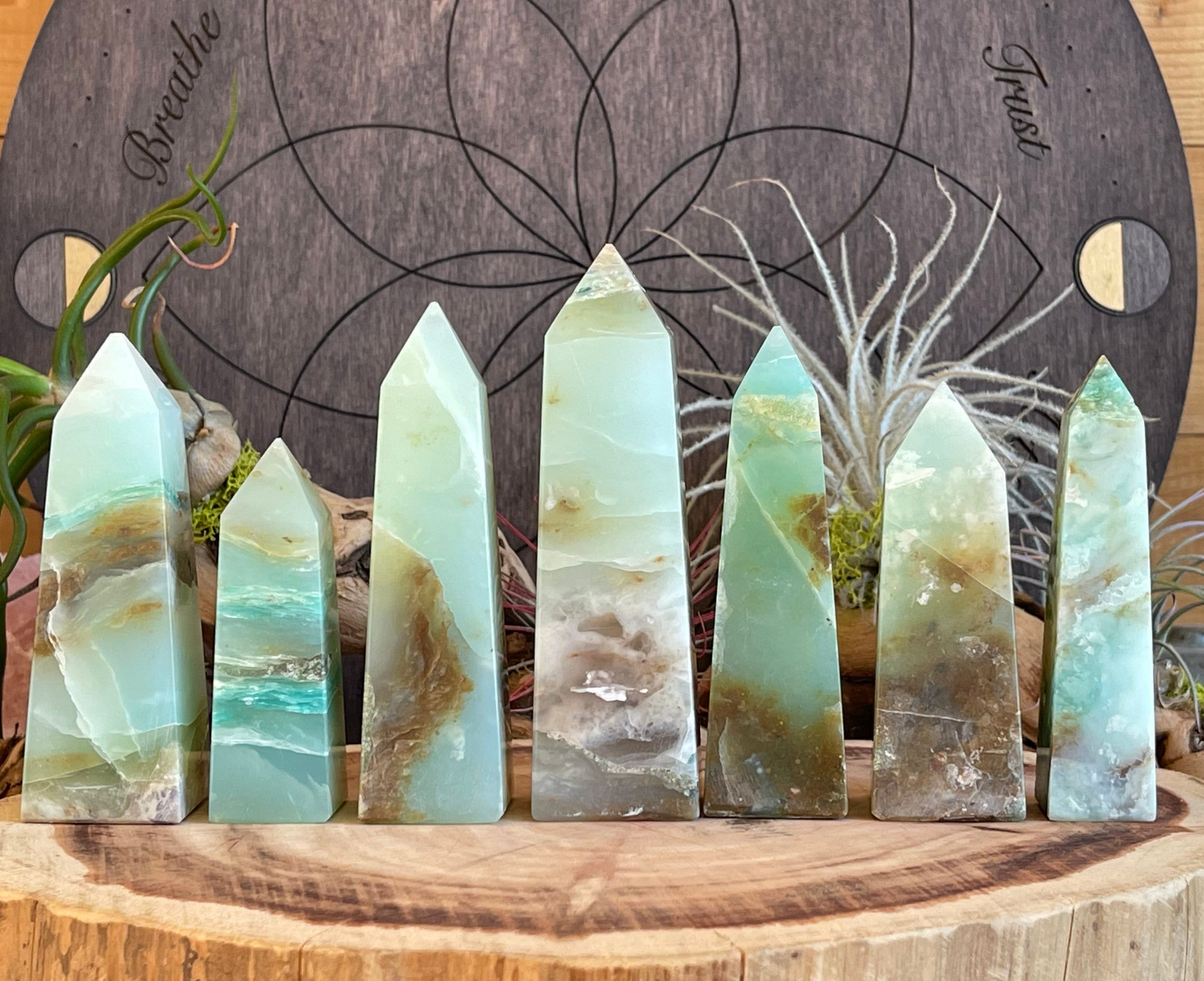 Blue Opal Obelisk , Healing Tower, Reiki, Chakras - Etsy