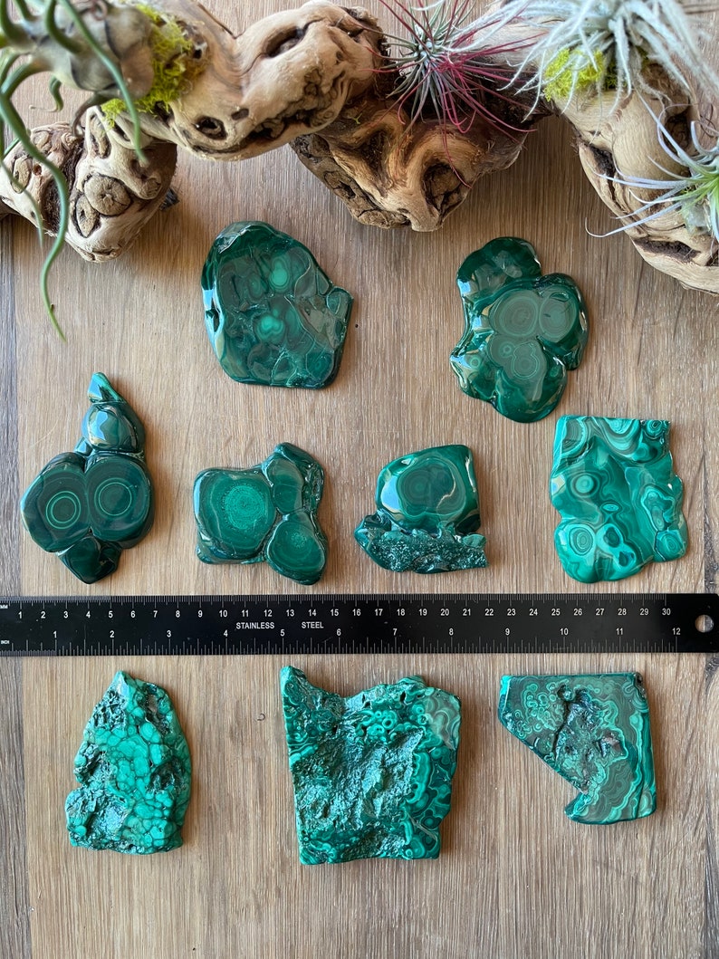 Genuine Malachite Slices Malachite Slabs | Etsy