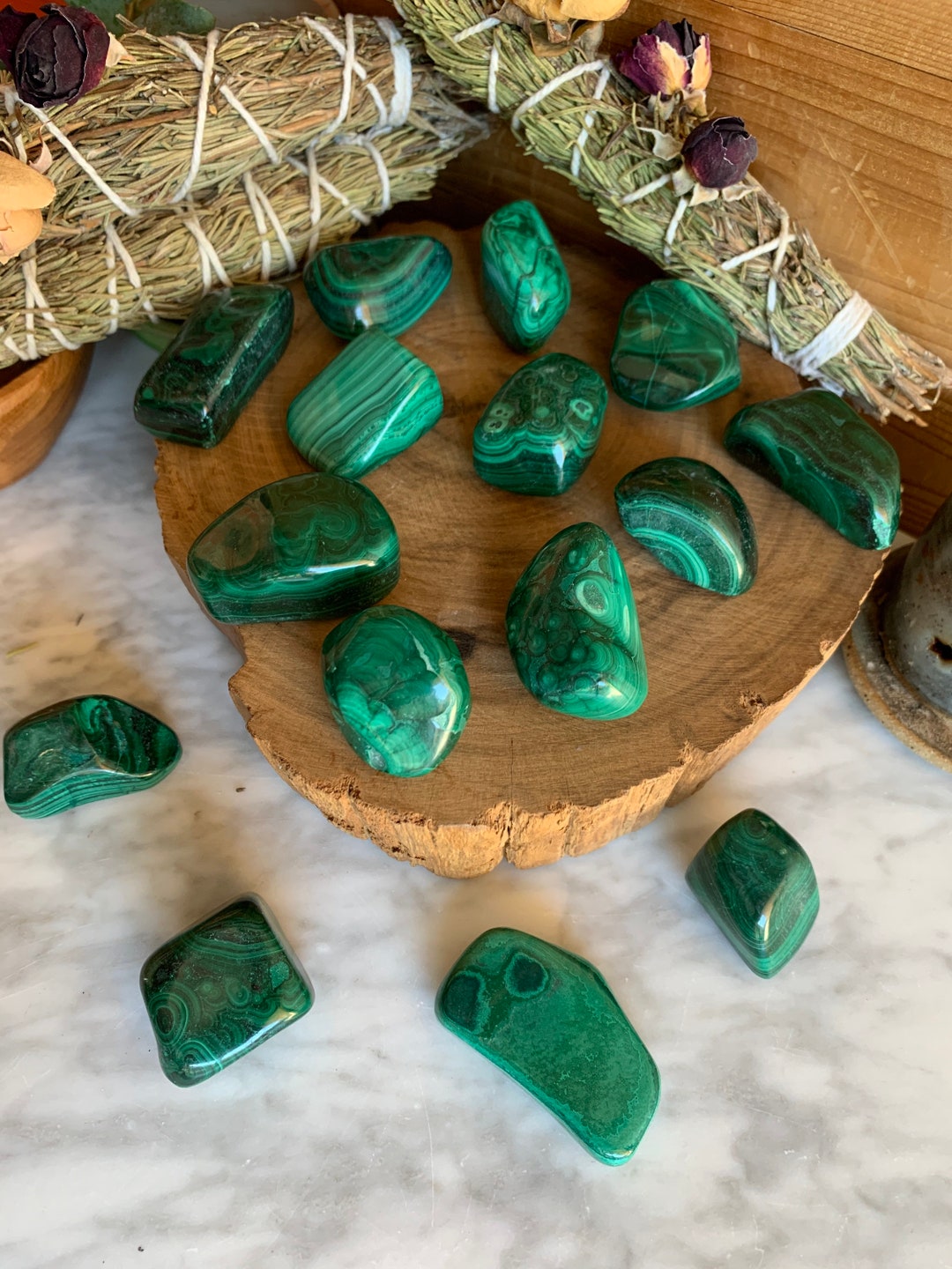 Genuine Large Tumbled Congo Malachite, Healing Stone, Chakras, Reiki - Etsy