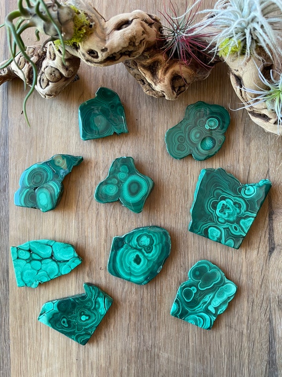 Genuine Malachite Slices Malachite Slabs | Etsy