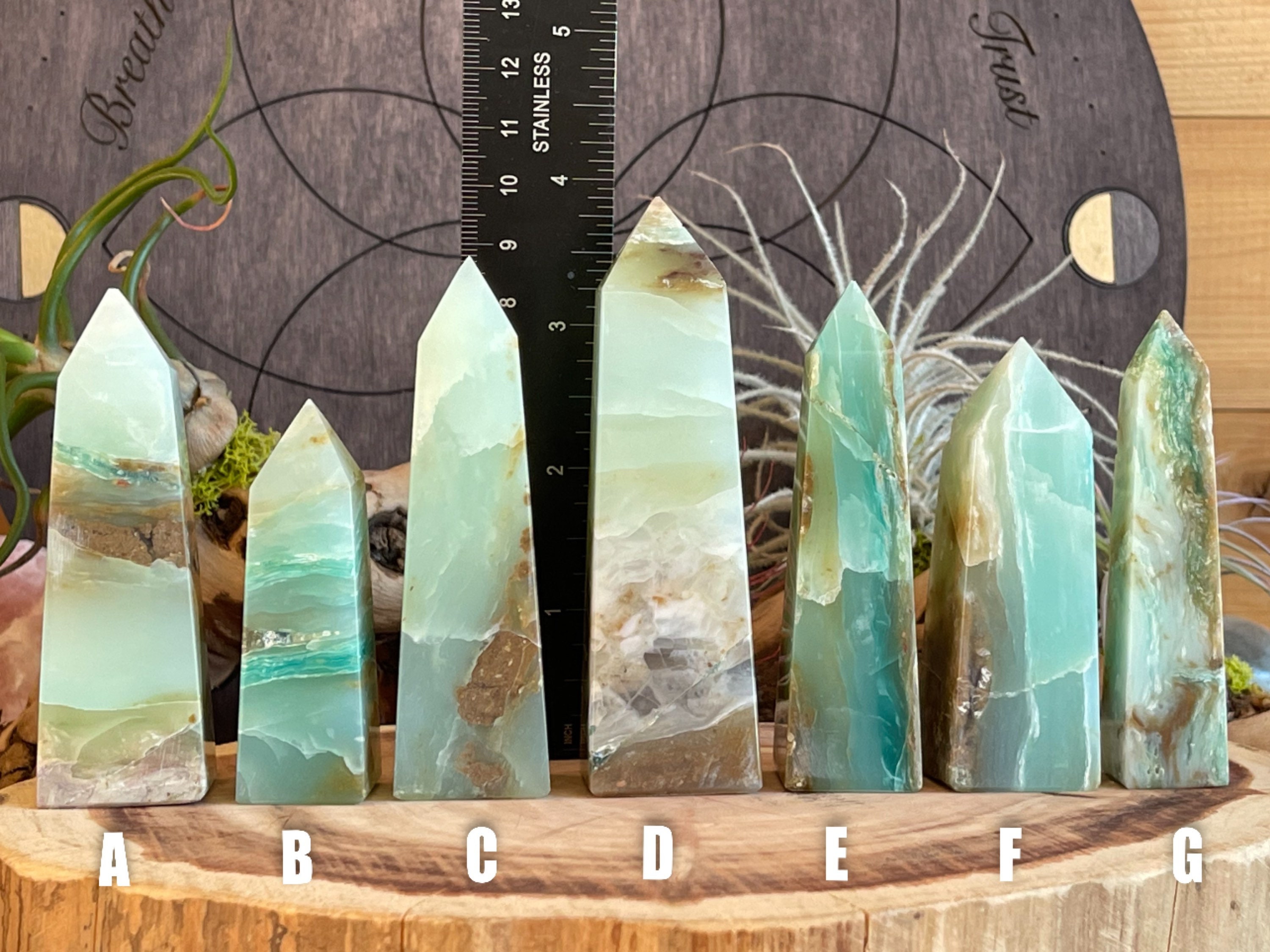 Blue Opal Obelisk Healing Tower Reiki Chakras | Etsy