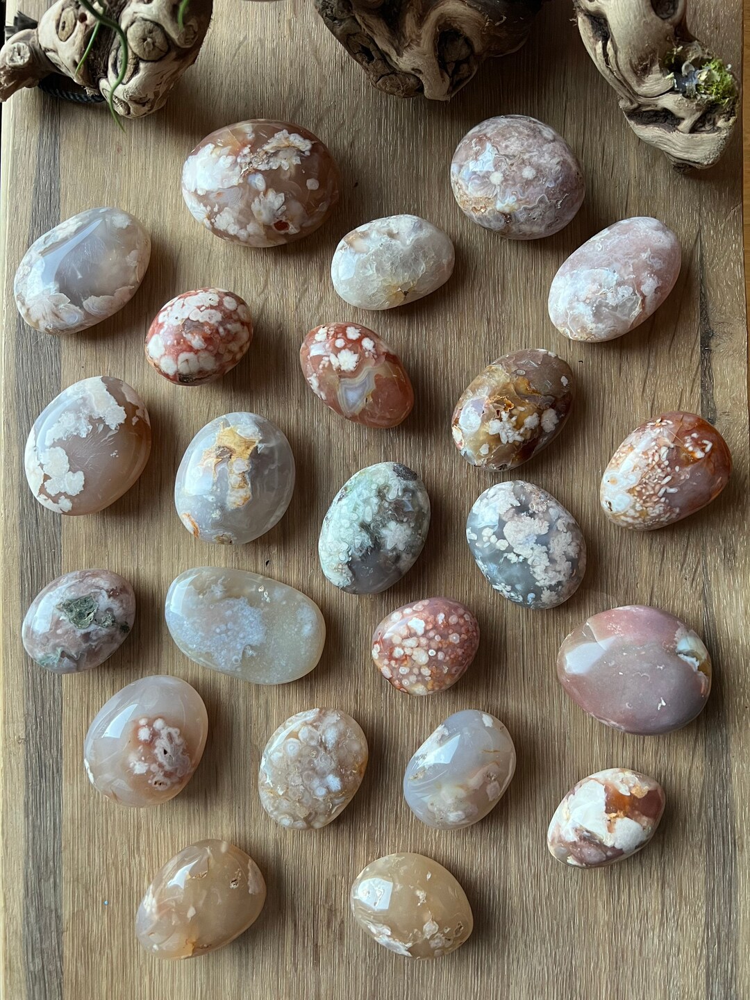 Flower Agate Palm Stones, Grounding Stone, Healing Stone, Root Chakra ...