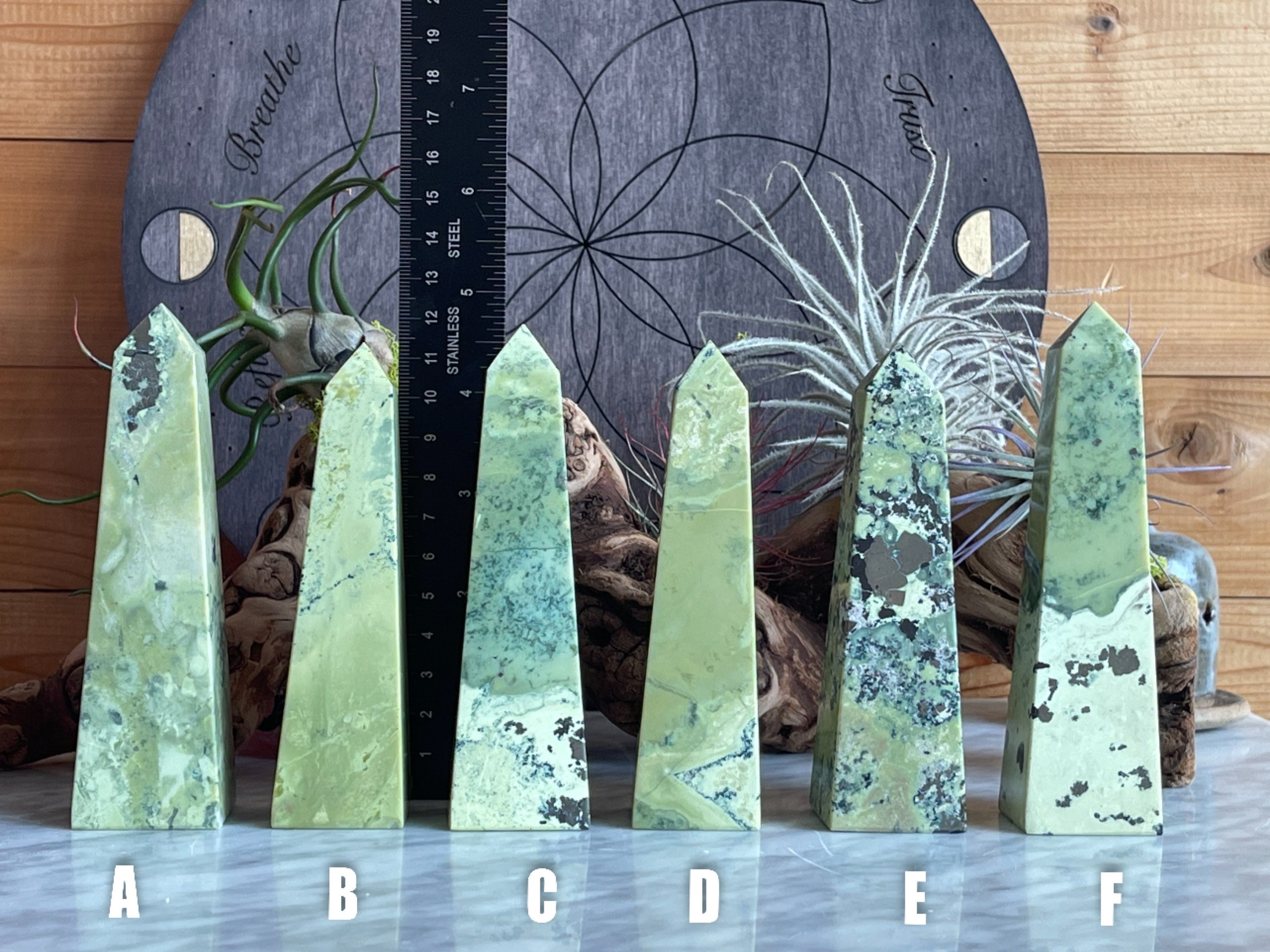 Genuine Serpentine With Pyrite Inclusion Towers Healing | Etsy