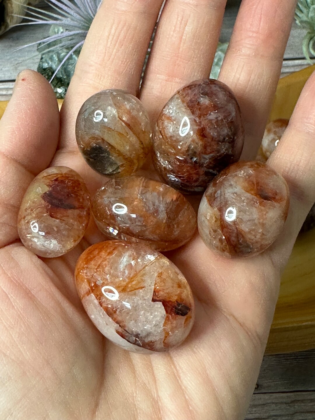 Fire Quartz Palm Stones, Red Hematoid Quartz , Red Healer Quartz ...